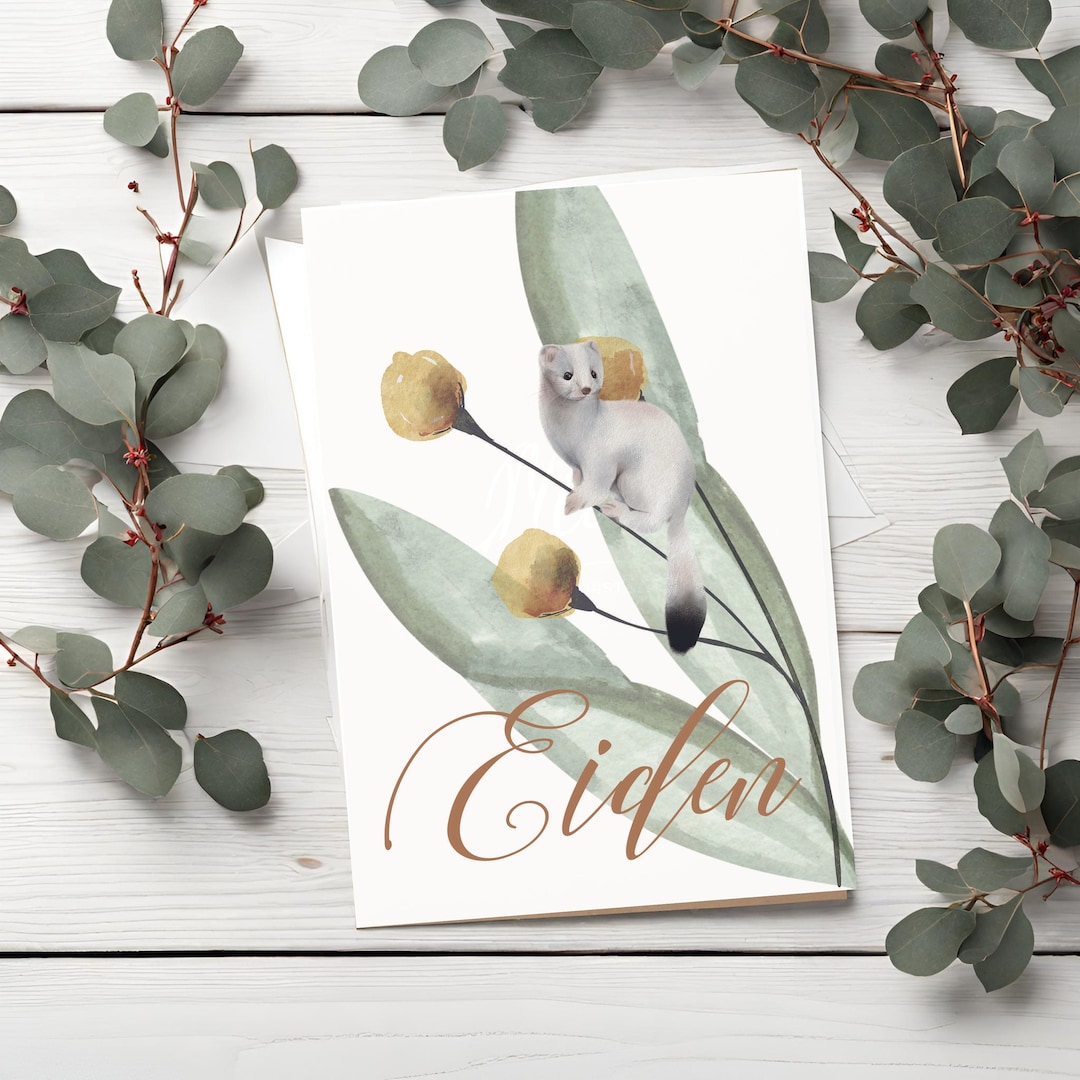 DIGITAL CHILDREN'S PRINTS, Children's Ermine Print, Animal Prints ...