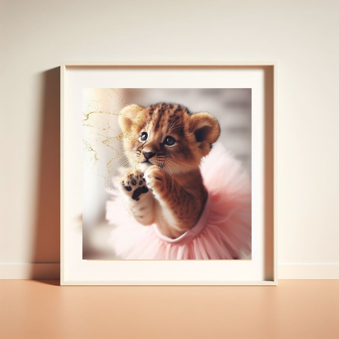 Printable Lioness Ballet Decorative Print, Kids Room Wall Art ...