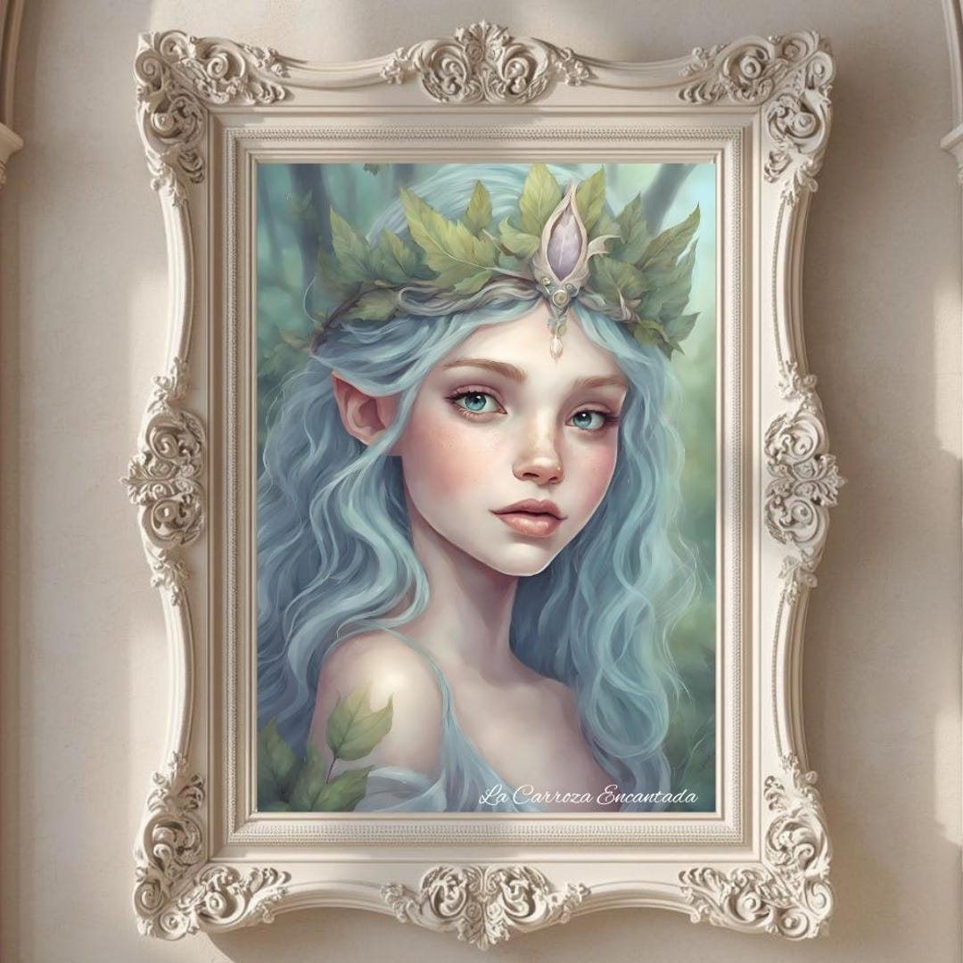 FOREST NYMPH Digital Art – Printable Print, Magical Beings, Natural ...