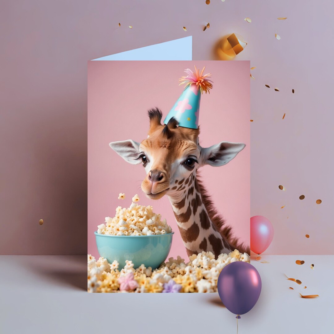 DIGITAL GIRAFFE CONGRATULATION, Printable Greeting Card, Children's ...