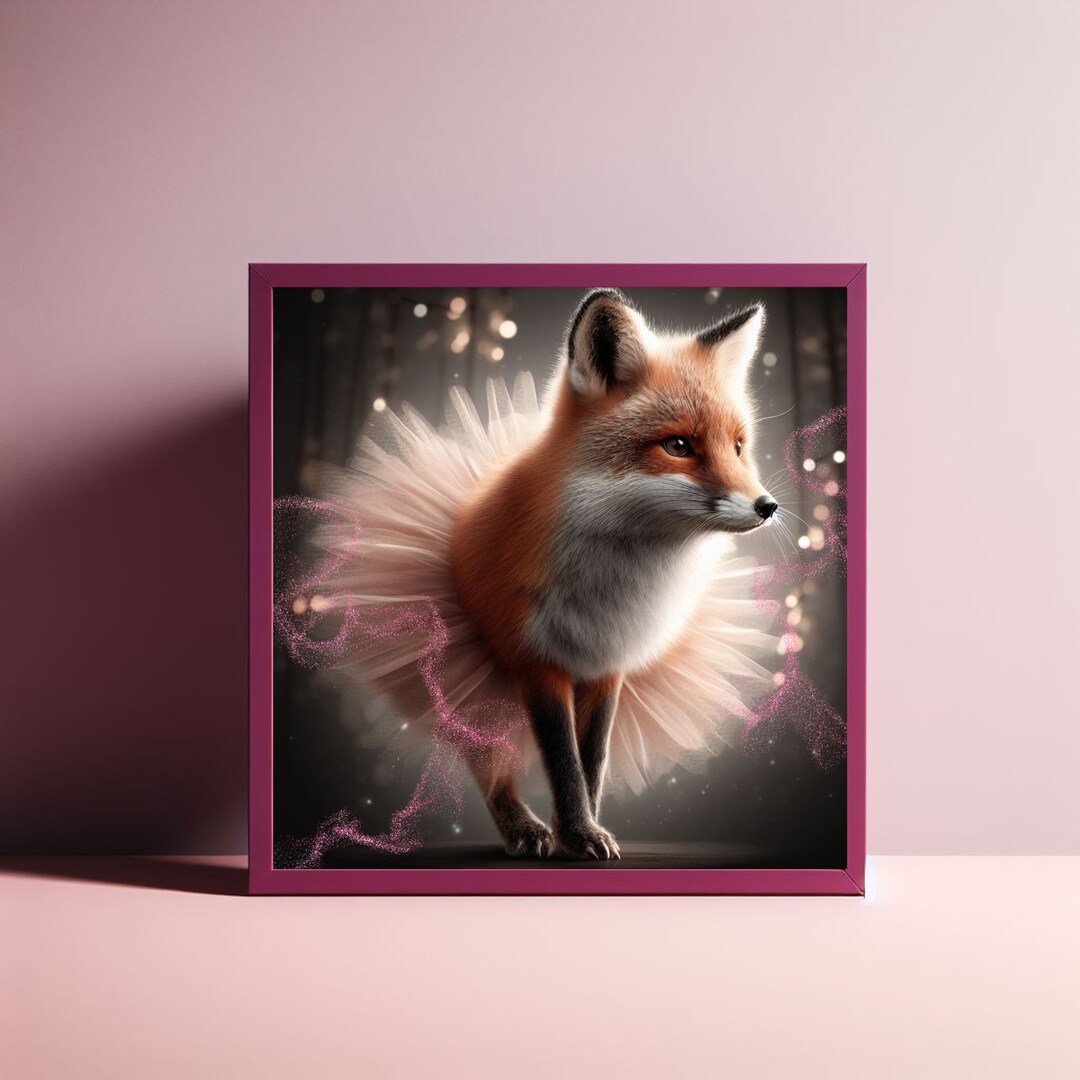 PRINTABLE BALLET FOX DECORATIVE FILE, Kids Room Wall Art, Downloadable ...