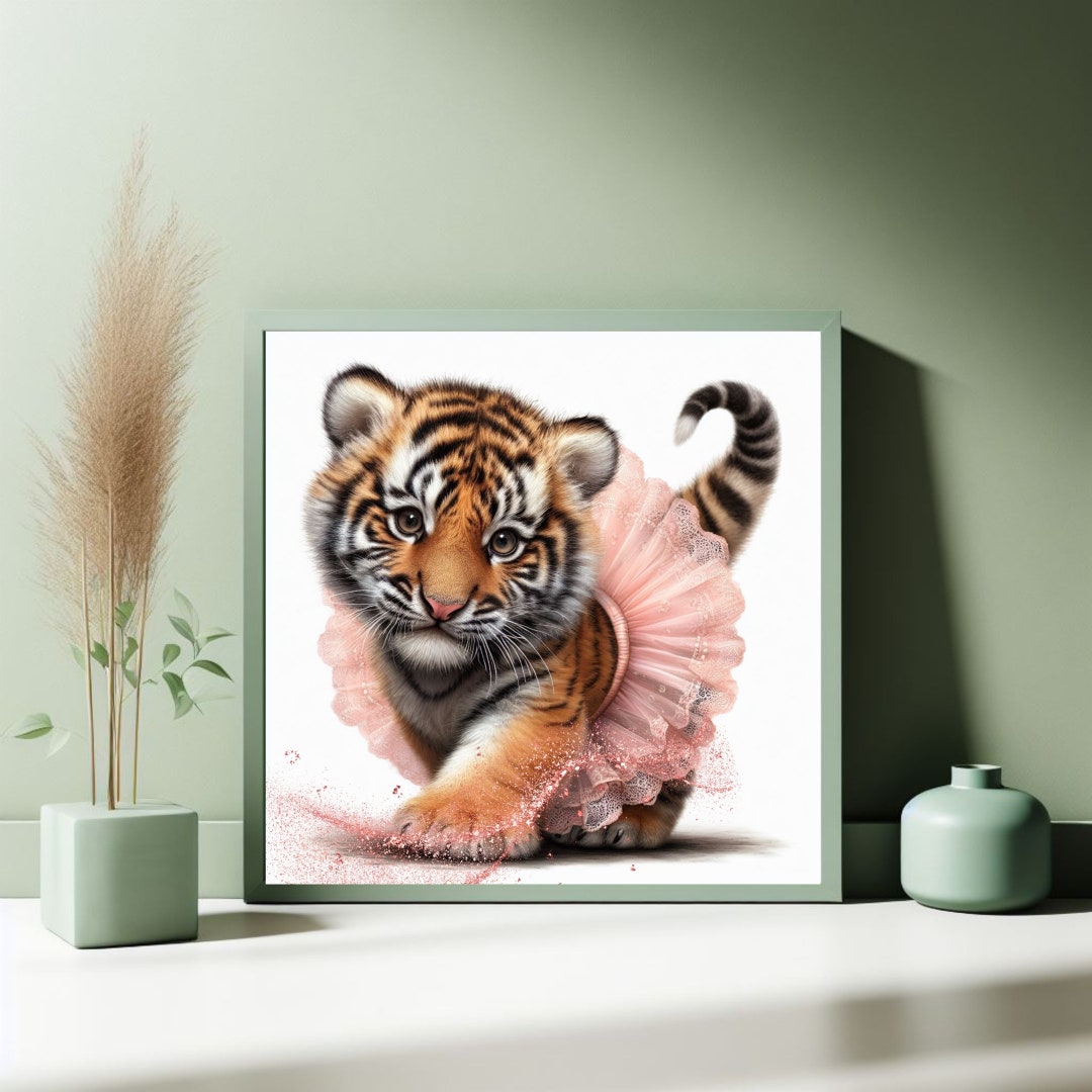 Printable Tiger Ballet Decorative Print, Kids Room Wall Art ...