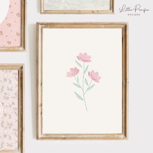 Vintage Nursery Gallery Wall, Pink and Green Nursery Decor, Gingham ...