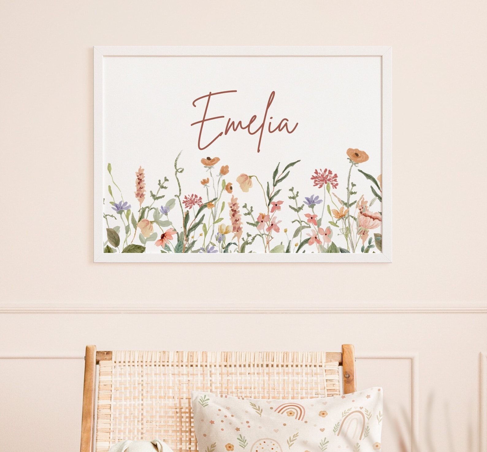 Floral Nursery Name Sign, Custom Nursery Name Sign Floral, Baby Girl ...