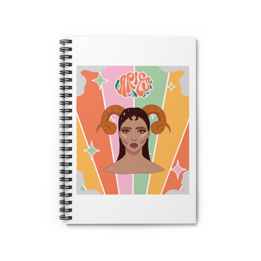 Aries Spiral Notebook Ruled Line, Astrology Notebook - Etsy