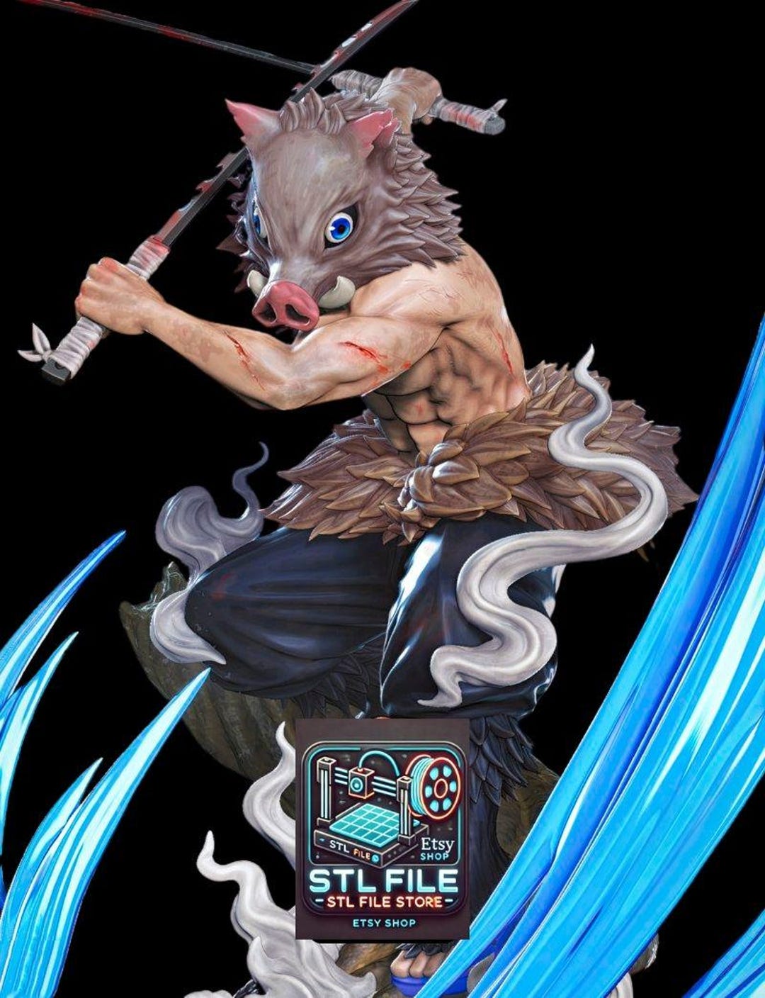 Inosuke Hashibira – Demon Slayer 3D Printable STL Figure - Etsy