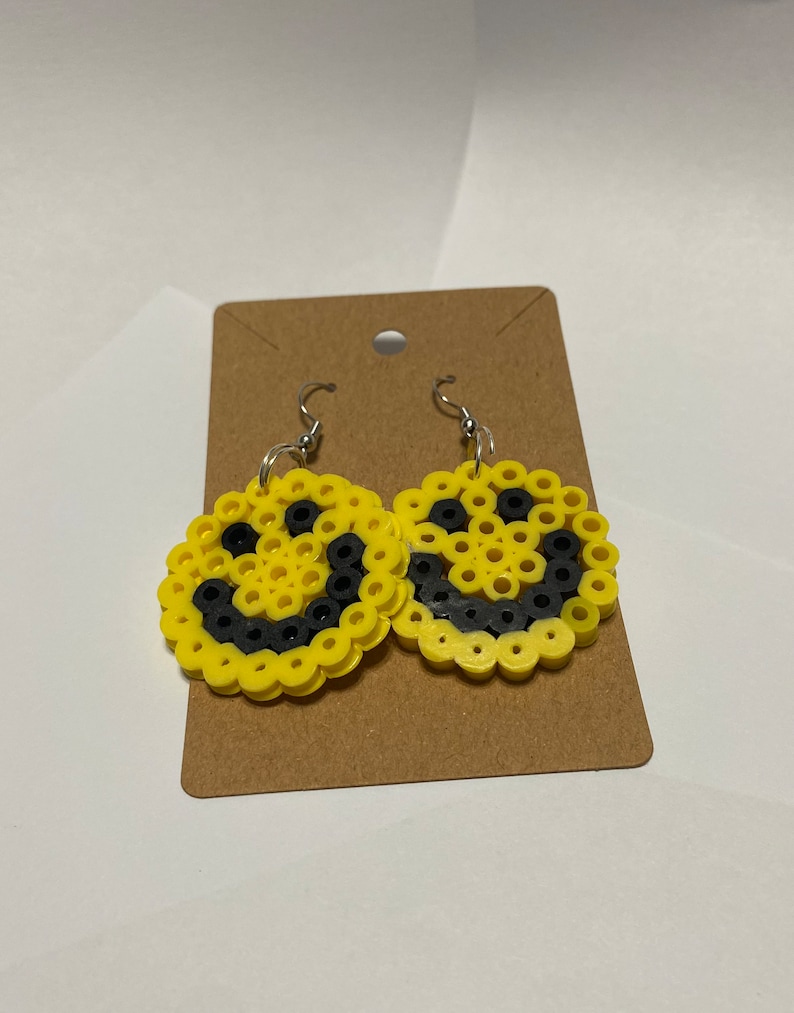 Smiley Face Perler Earrings - Etsy