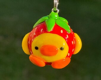 Handmade Duck Frog Clay Charm – Kawaii Keychain, Cottage Core, Matching ...