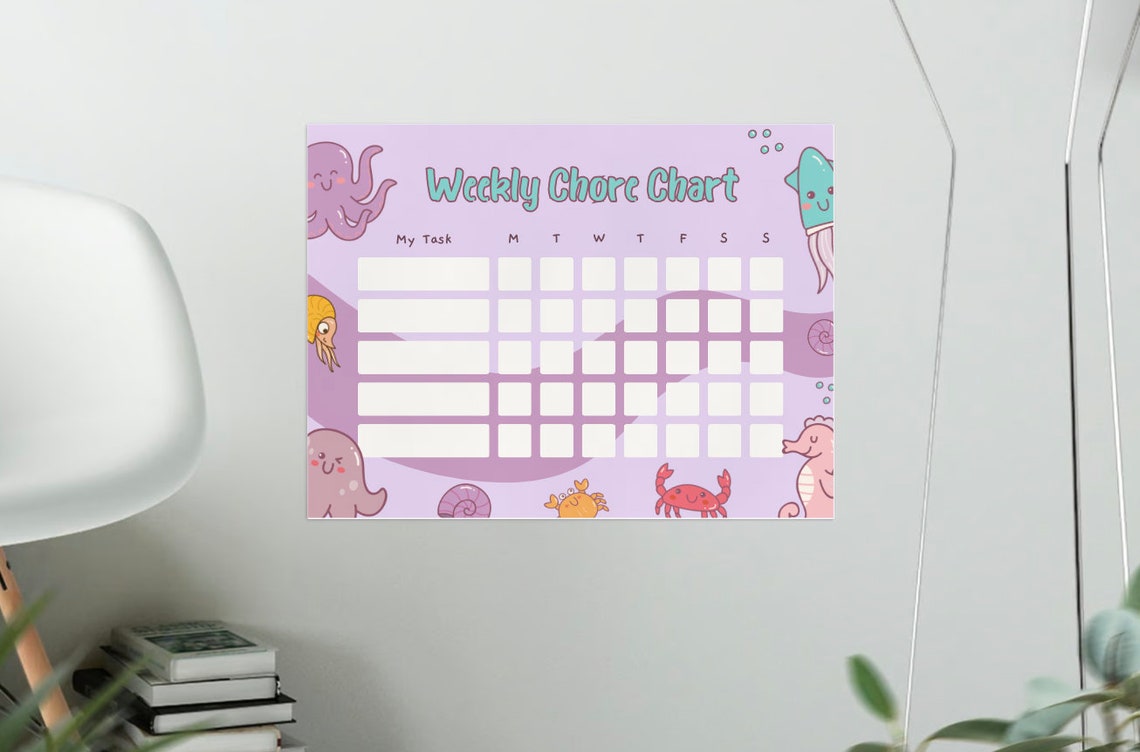 Printable Weekly Chore Chart Download - Etsy