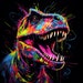 Neon T-rex Digital Print - Etsy