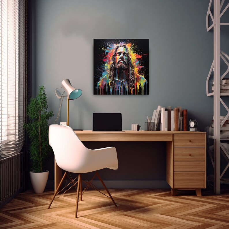 Neon Jesus Digital Print - Etsy