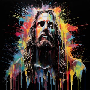 Neon Jesus Digital Print - Etsy