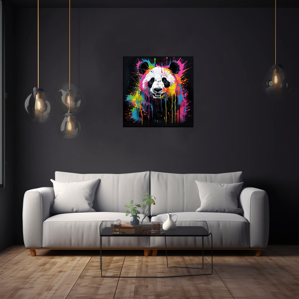 Neon Panda Digital Print - Etsy