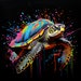 Neon Turtle Digital Print - Etsy