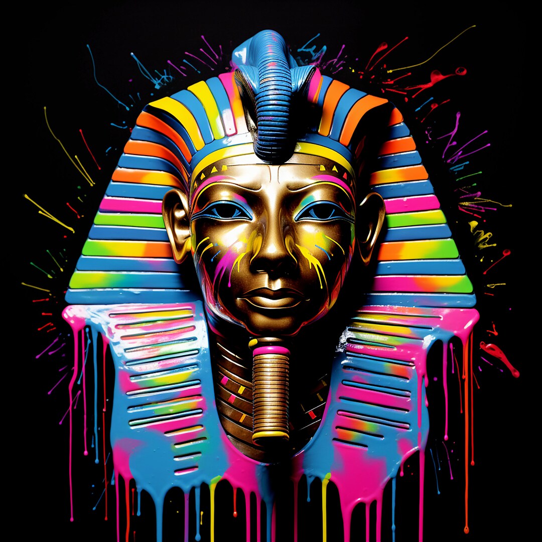 Neon Egyptian Digital Print - Etsy