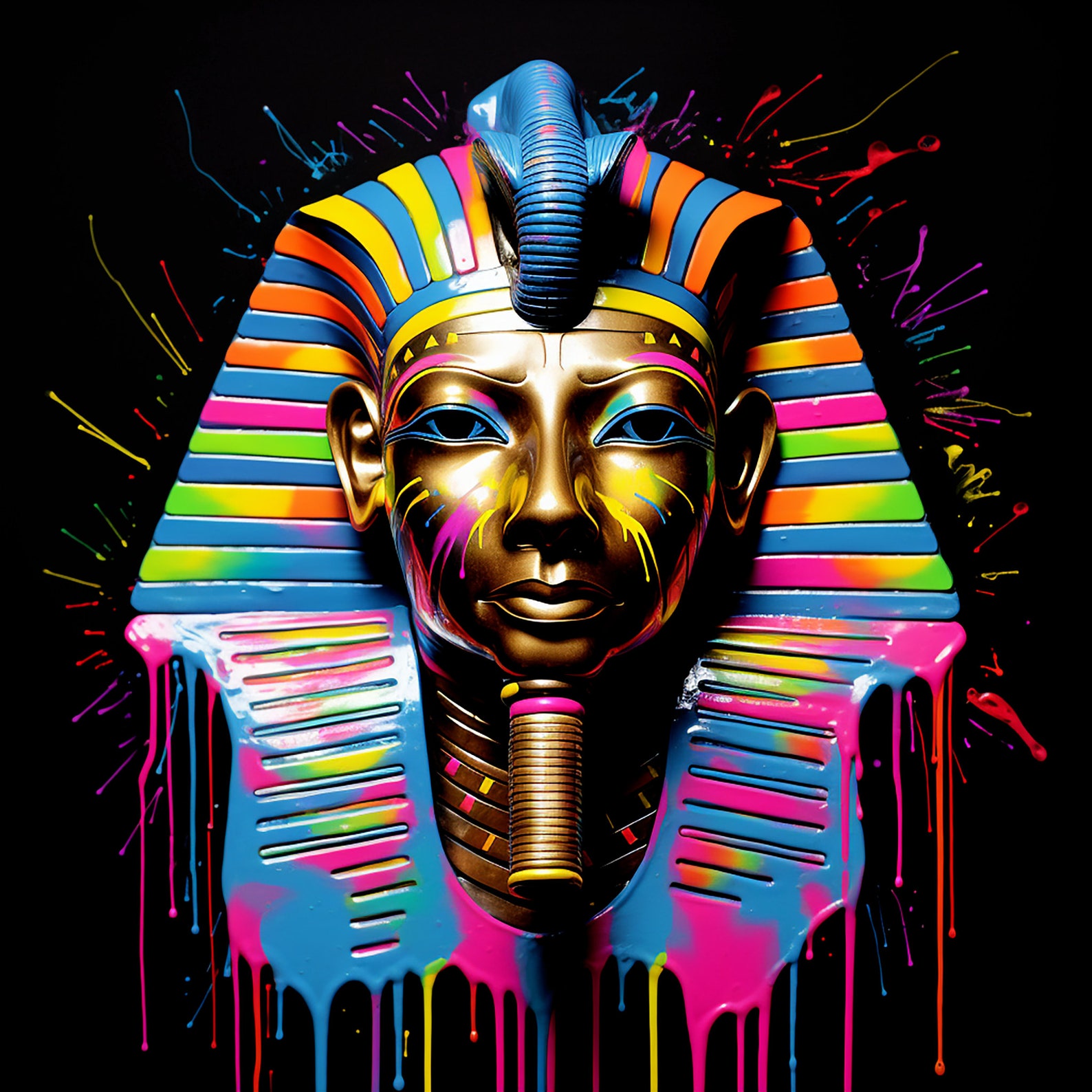 Neon Egyptian Digital Print - Etsy