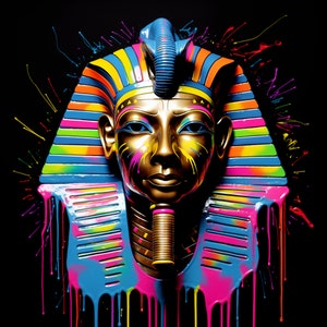 Neon Egyptian Digital Print - Etsy
