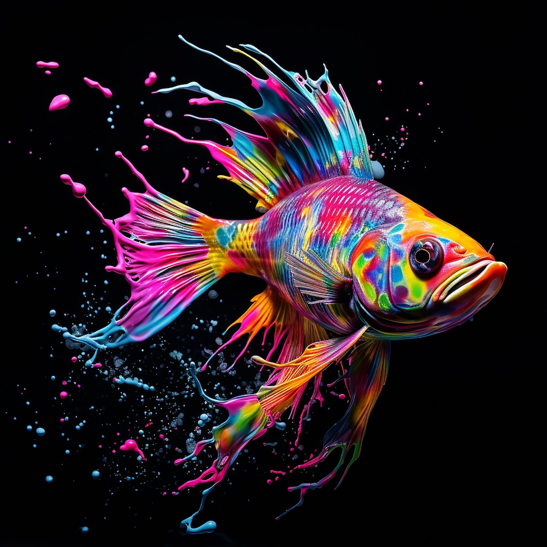 Neon Fish - Etsy