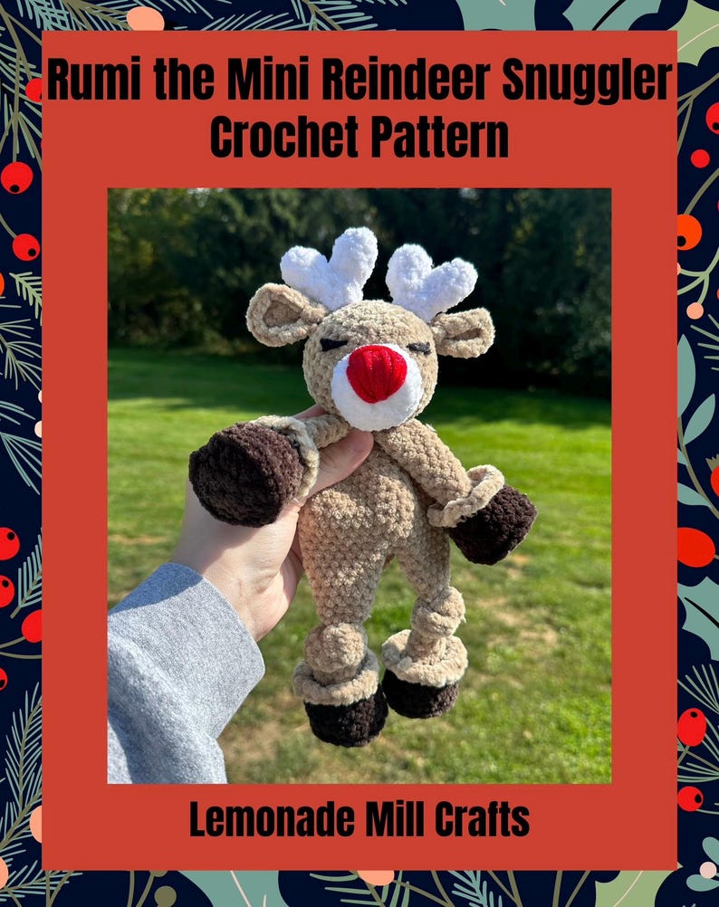 Rumi the Mini Reindeer Snuggler Crochet Pattern: Christmas Amigurumi ...