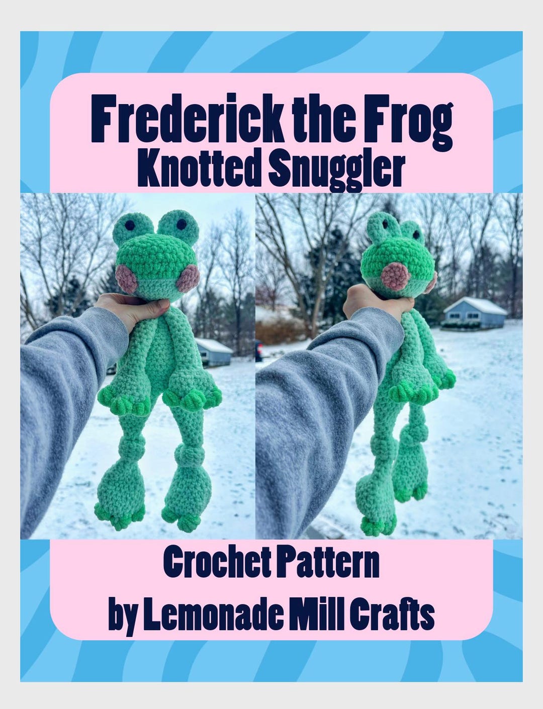 Frederick the Frog Knotted Snuggler Crochet Pattern (amigurumi Frog ...