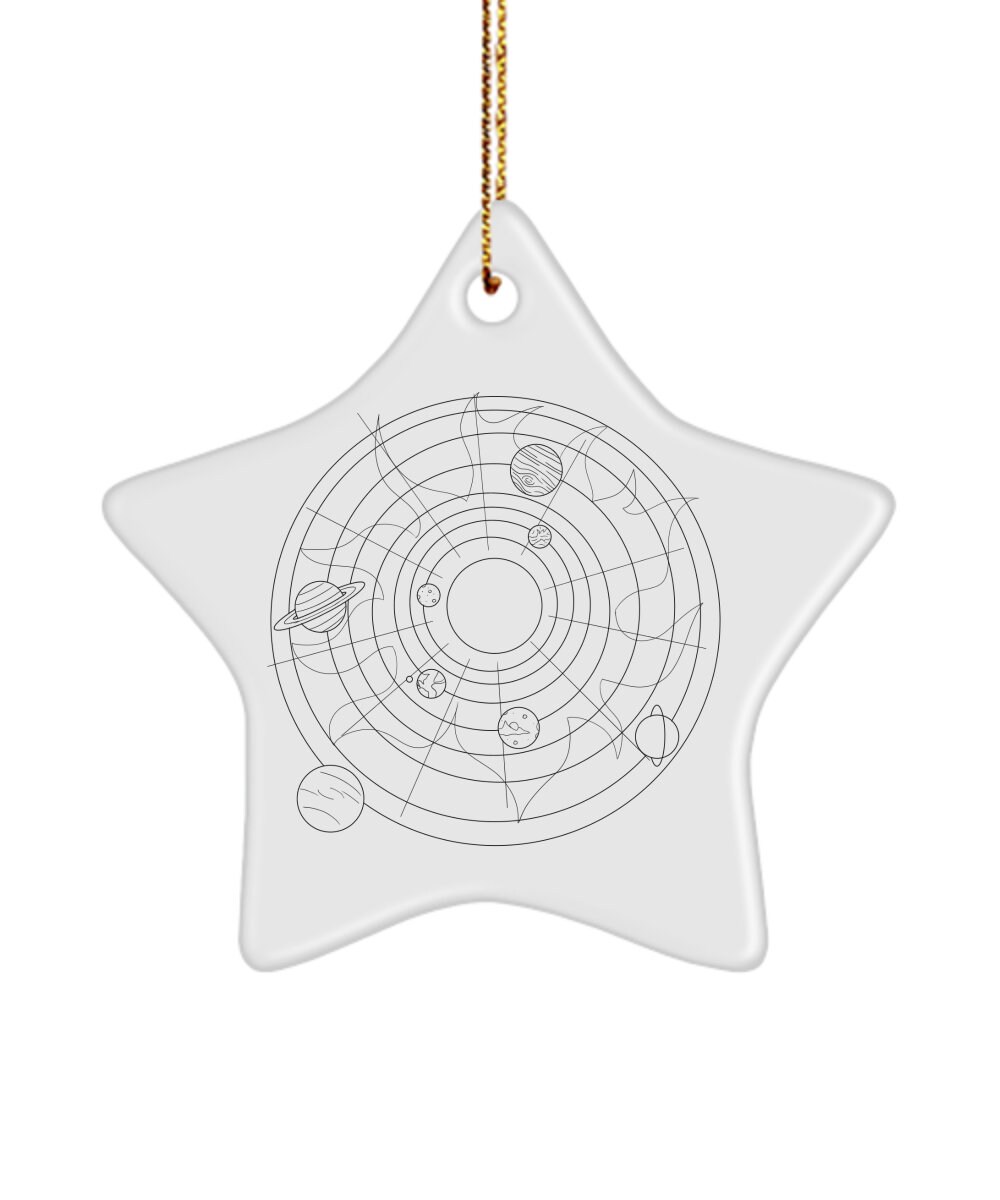 Solar System Ornament Hand Drawn Design - Etsy