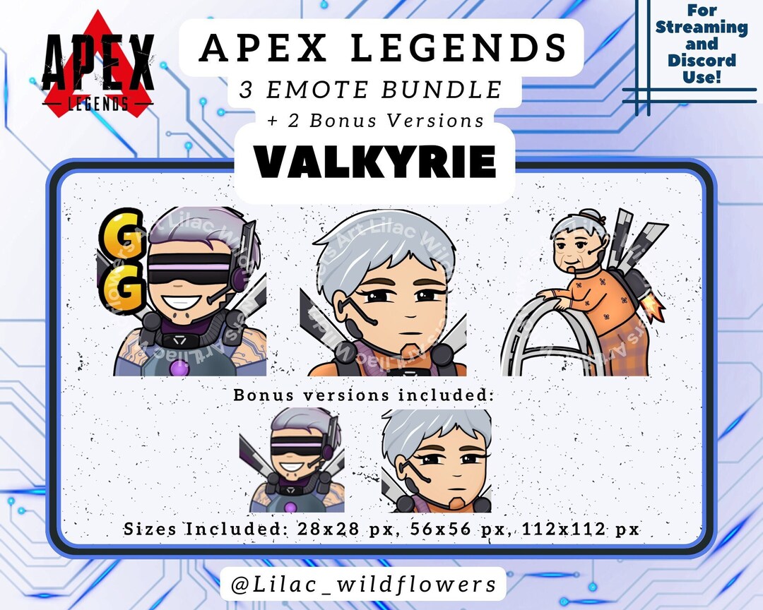 Valkyrie 3 Emote Bundle With 2 Bonus Versions! Apex Legends Emotes for ...