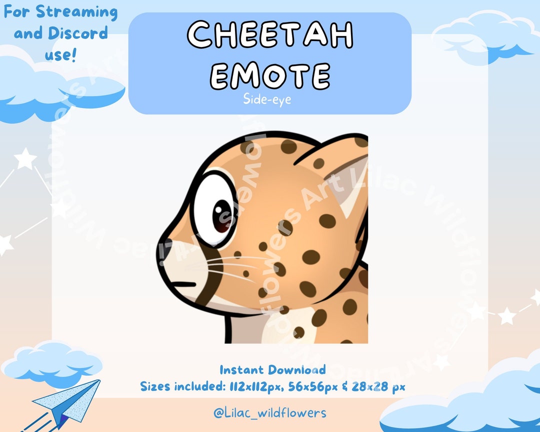 Single Emote Side Eye Cheetah Emote for Streaming and Discord Use ...