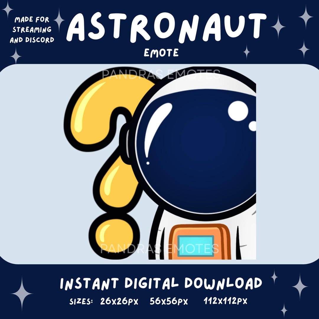 Astronaut Question Mark Emote: Single Emote for Twitch, Discord ...