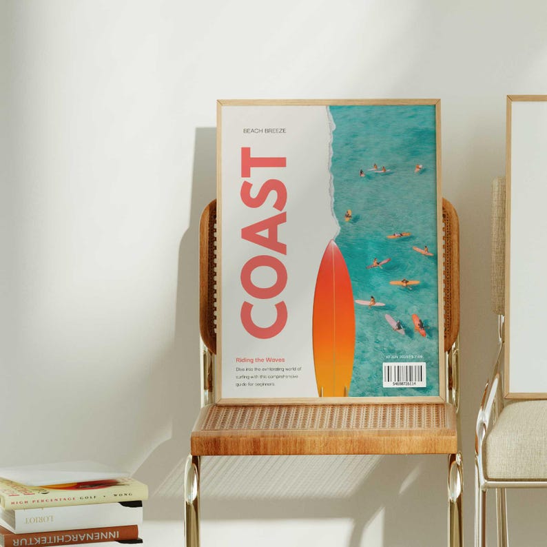 Coastal Magazine Cover Trendy Print Preppy Coastal Wall Art Vintage ...