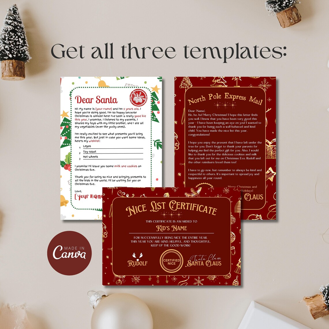 Letter From Santa Template Editable Letter To Santa Editable Template