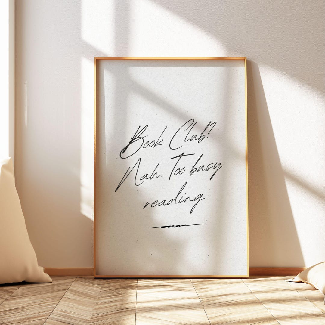 Printable Book Art for Bookworms Book Club Decor Wall Print Bookish ...