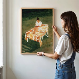 Modern Feminine Abstract Art Print Minimalist Wall Decor Geometric ...