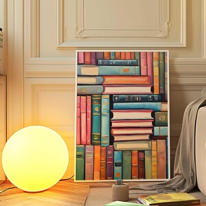 Pastel Watercolor Book Colorful Abstract Book Print Modern Reading ...