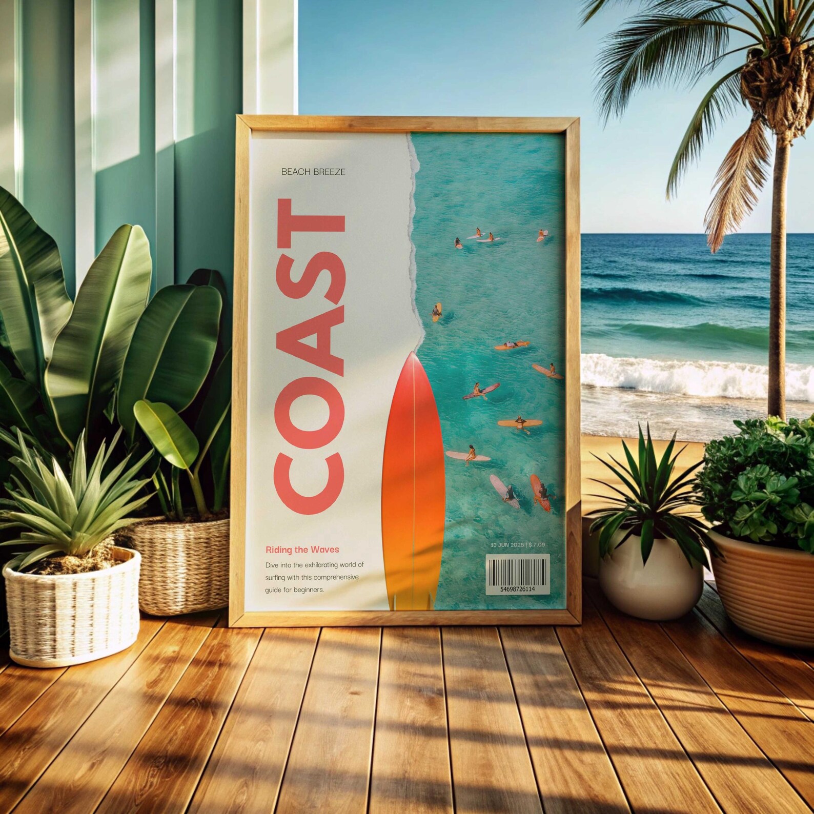 Coastal Magazine Cover Trendy Print Preppy Coastal Wall Art Vintage ...