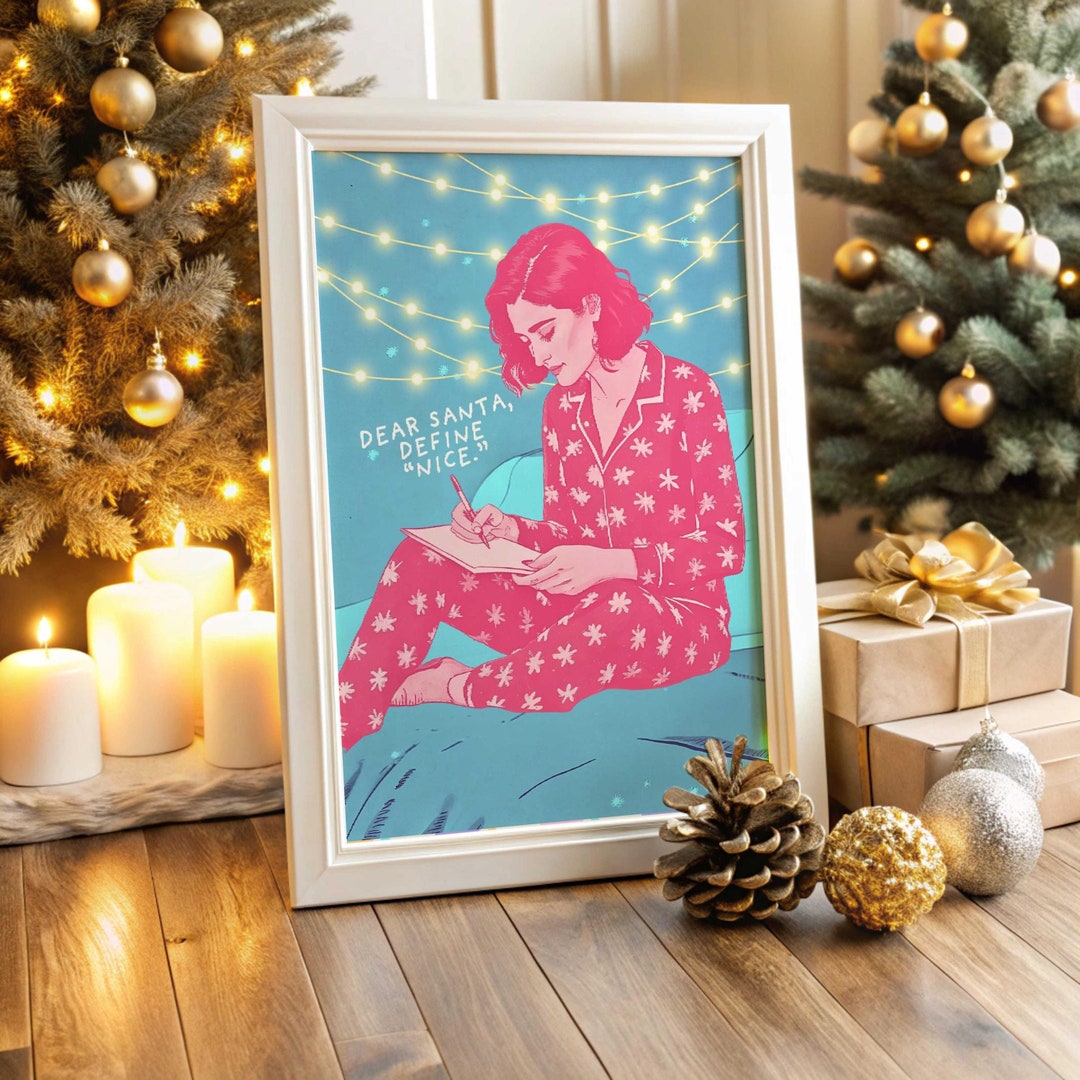 Dear Santa Letter Letter to Santa Poster Funny Santa Print Christmas ...