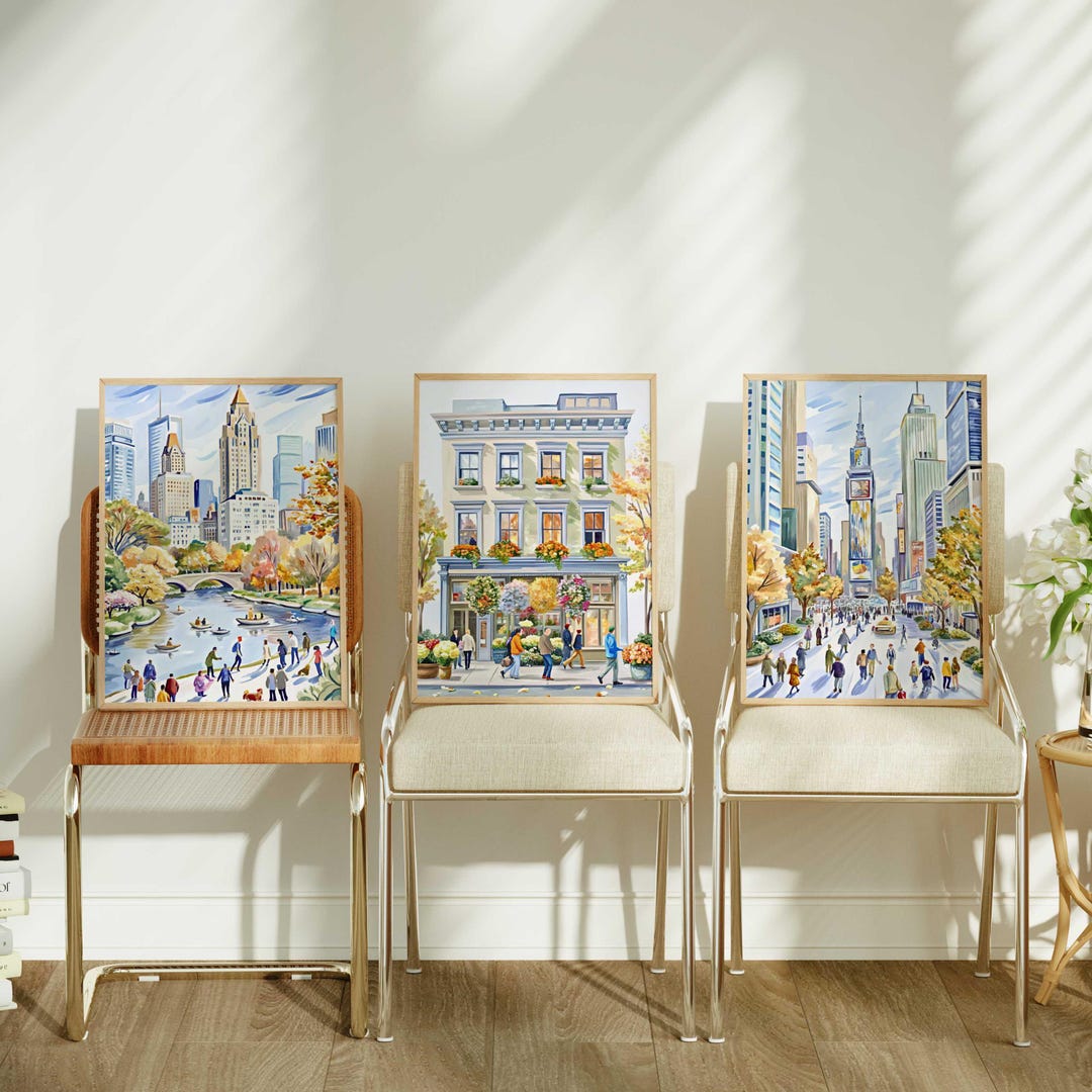 New York City Prints Set of 3 NYC Wall Decor NYC Wall Art New York City ...