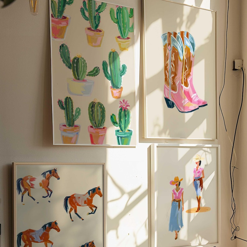 Long Live Cowgirls 6 Posters Bundle Cowgirl Boots Wall Art Print Trendy ...