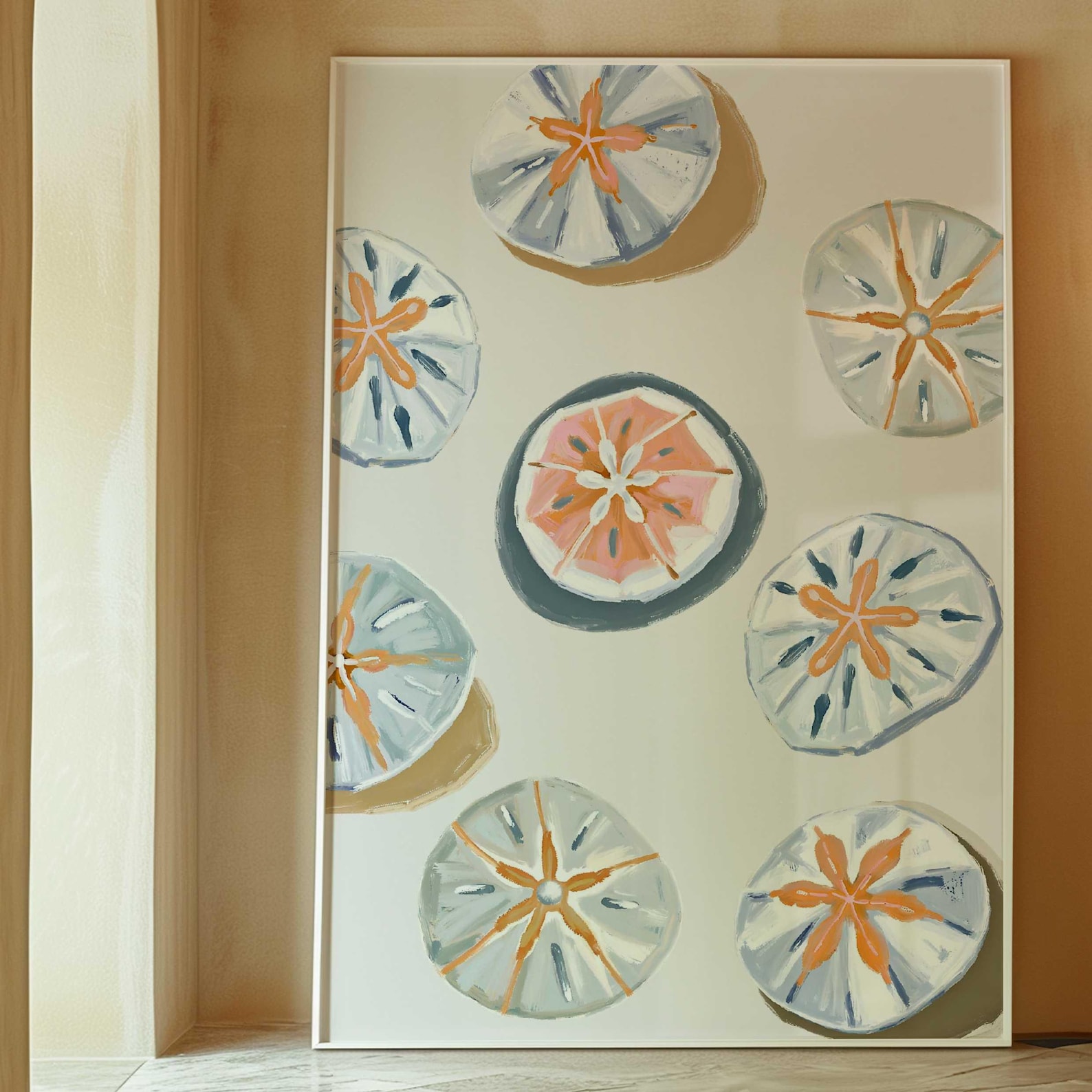 Sand Dollars Painting Colorful Pastel Abstract Coastal Beach House Wall ...