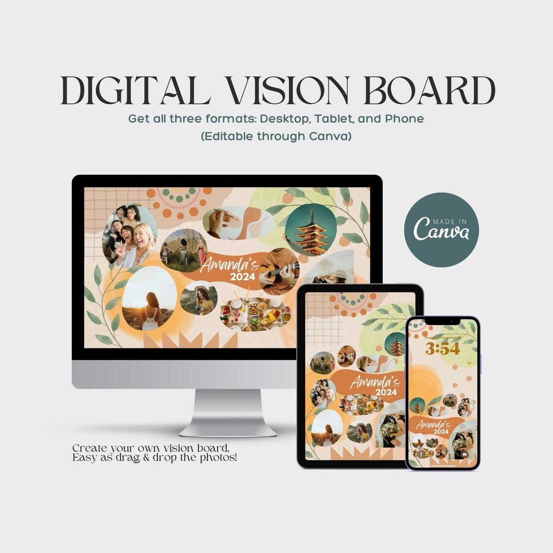 Digital Vision Board Kit Template Boho Vision Board Kit - Etsy