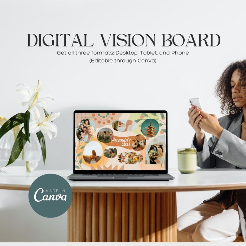 Digital Vision Board Kit Template Boho Vision Board Kit - Etsy