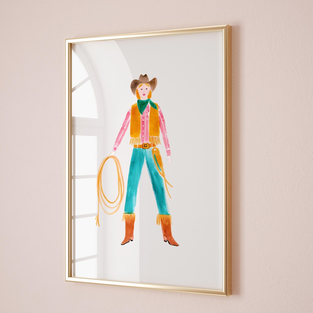 Long Live Cowgirls Poster Coquette Decor Watercolor Wall Art Print ...
