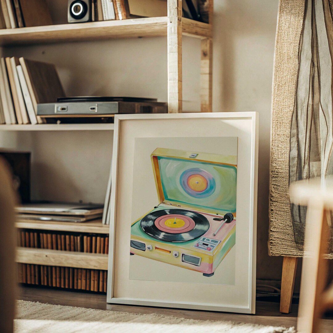 Retro Music Poster Vinyl Record Poster Watercolor Eclectic Home Decor ...
