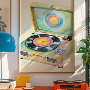 Retro Music Poster Vinyl Record Poster Watercolor Eclectic Home Decor ...
