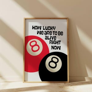 Vintage Lucky 8 Ball Print: Retro Pool Room Poster (digital Download ...