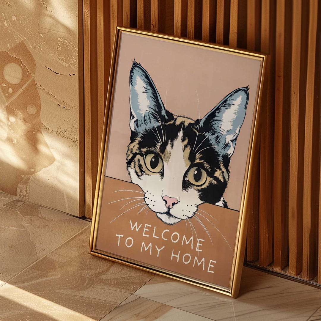 Funny Cat Poster: Trendy Retro Kitten Wall Art (digital Download) - Etsy