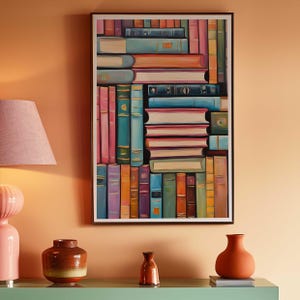Pastel Watercolor Book Colorful Abstract Book Print Modern Reading ...