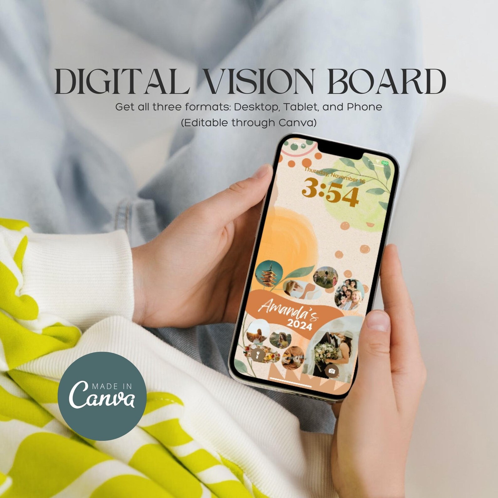 Digital Vision Board Kit Template Boho Vision Board Kit - Etsy