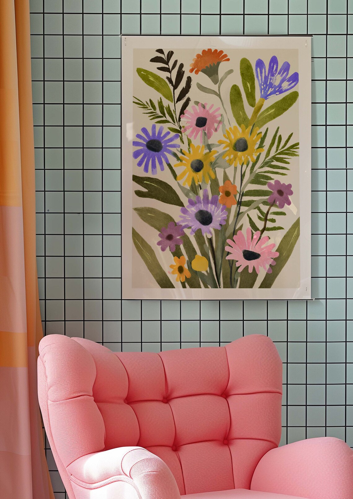 Garden Matisse Poster Dopamine Decor Wildflower Vase Poster Watercolor ...