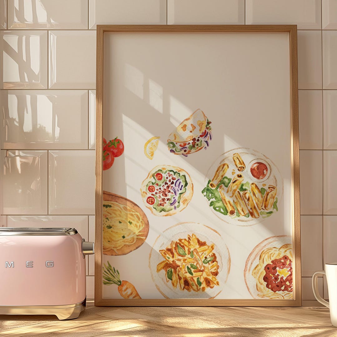 Kitchen Print Kitchen Wall Art Food Art Food Watercolor Printable Wall ...