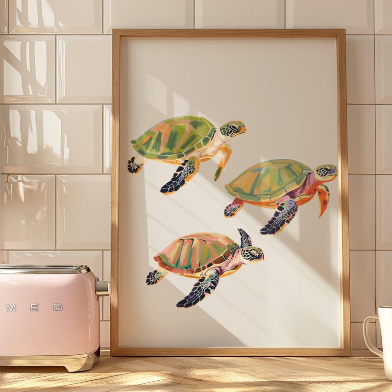 Turtle Oyster Wall Art - Etsy